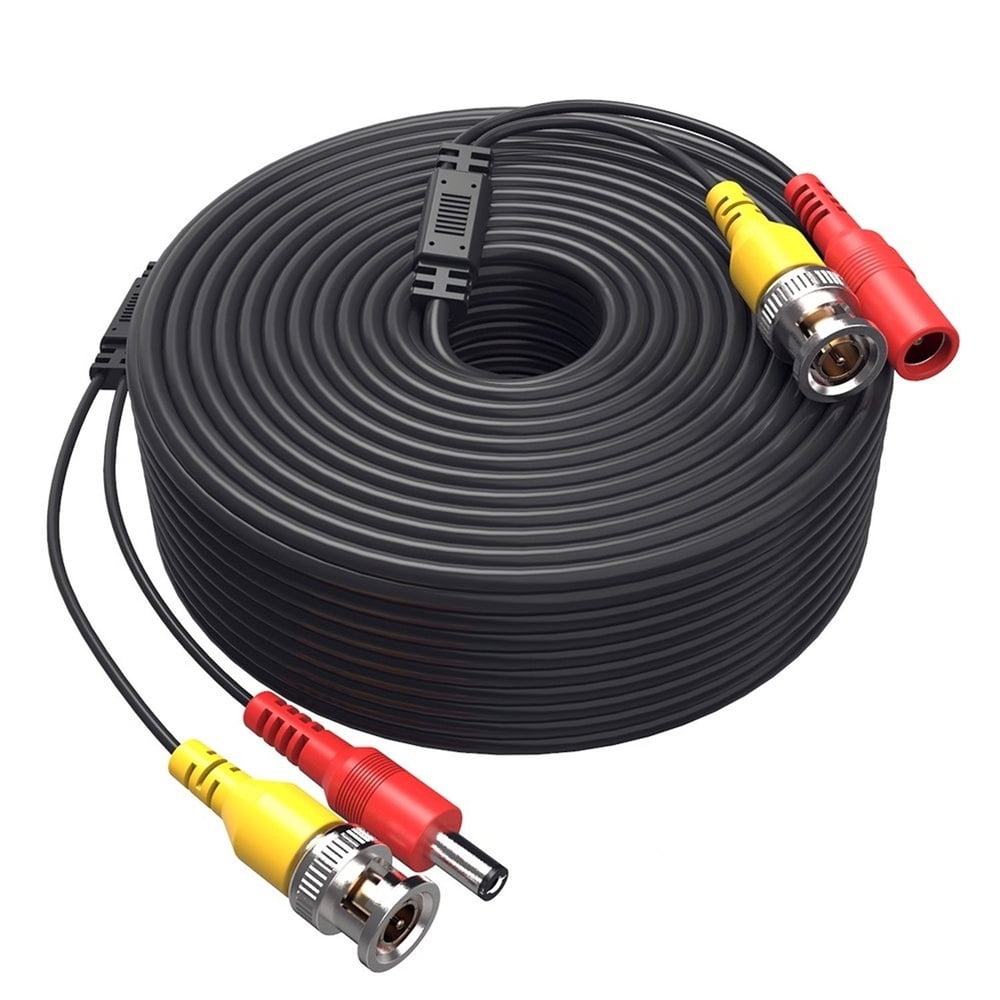 KONKIN BOO 100ft Black BNC Video Power Wire Cord replacement for ...