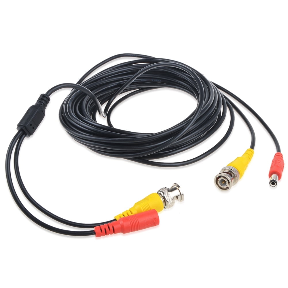 KONKIN BOO 25ft Black CCTV BNC Video Power Cable DVR Surveillance ...