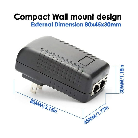 KONKIN BOO 48V 24W 0.5A PoE Power Adapter Supply Injector Ethernet with ...