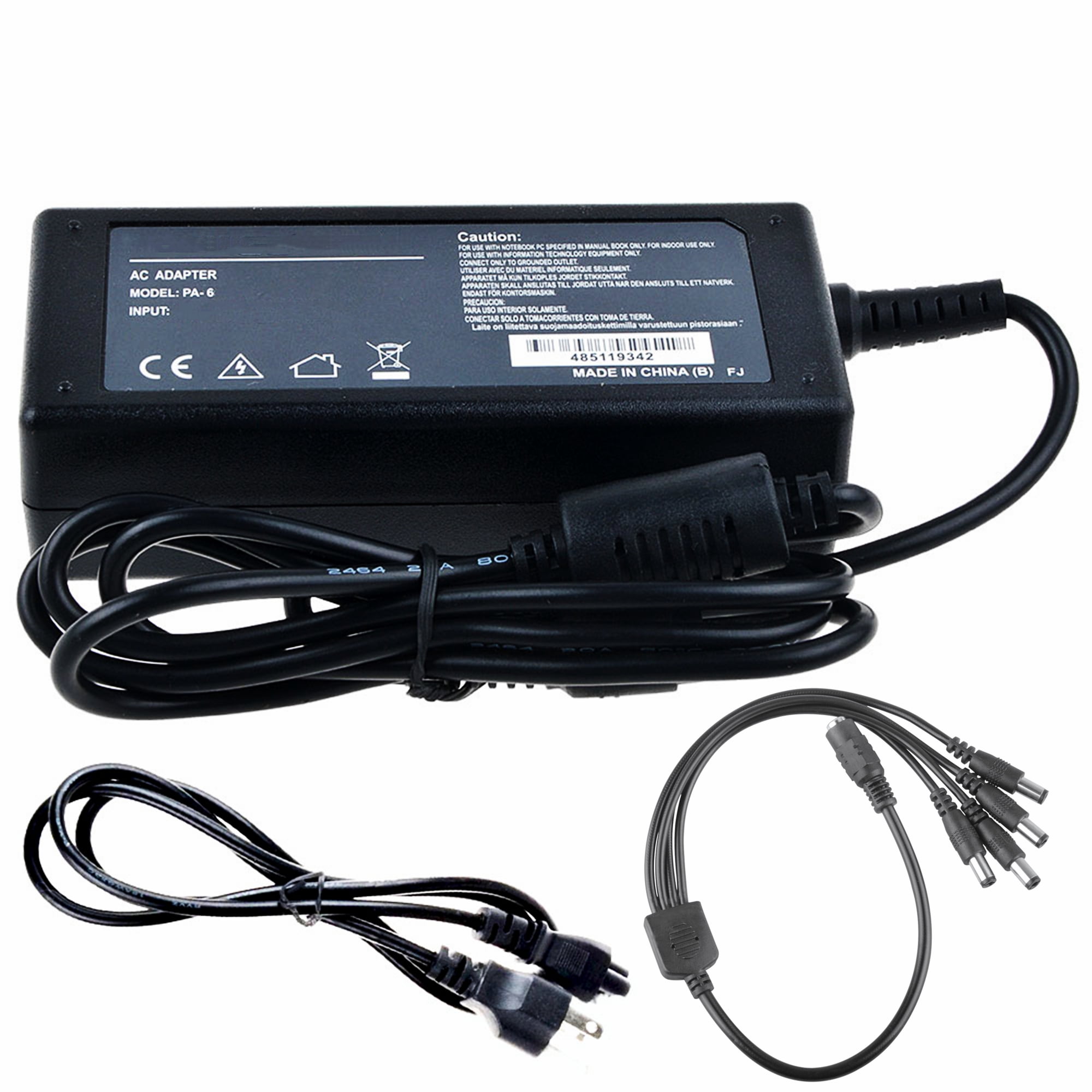 KONKIN BOO Compatible AC/DC Adapter 4-Plug Splitter 4-Way Power Cord ...