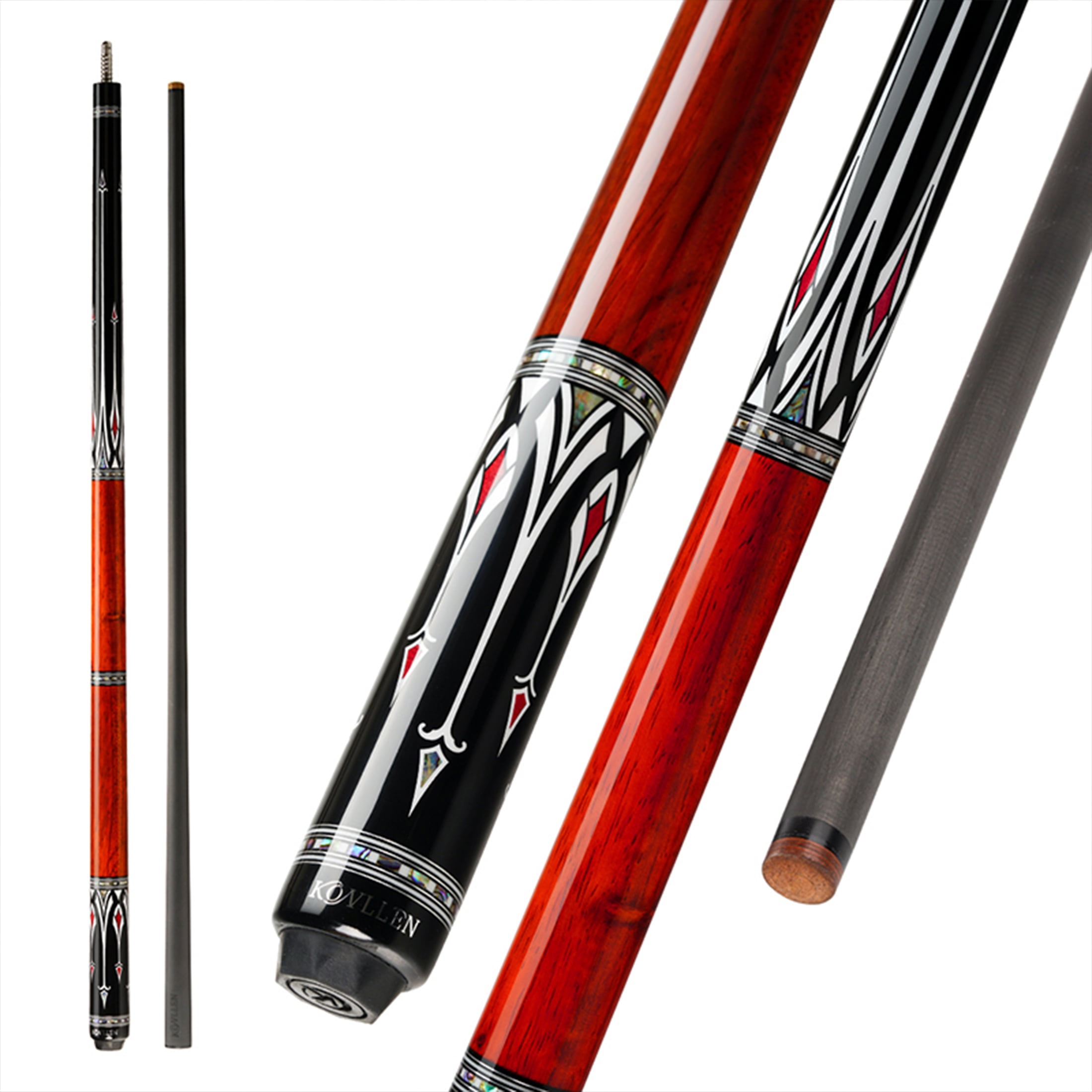 KONLLEN Carbon Fiber Pool Cue Stick 10.5mm Low Deflection Inlay ...
