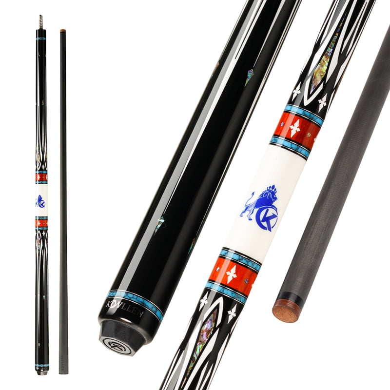 KONLLEN Carbon Fiber Pool Cue Stick Low Deflection Hand-Made Inlay ...