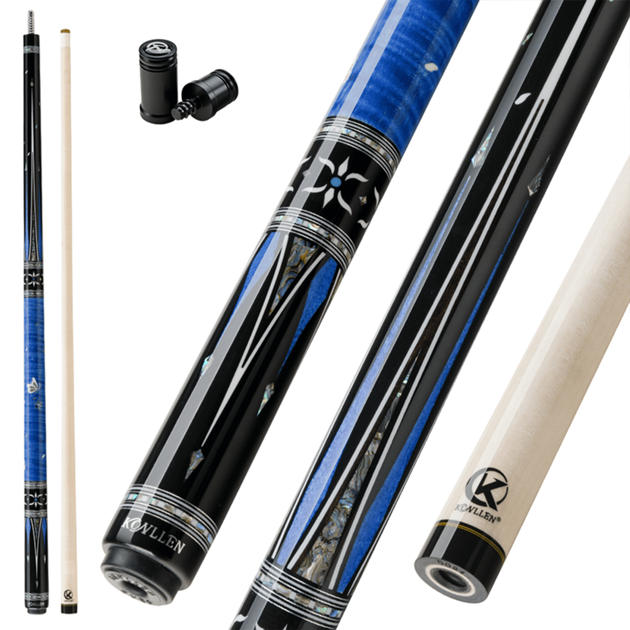 KONLLEN KL-KB Low Deflection Maple Billiards Cue Pool Cue Stick Real ...