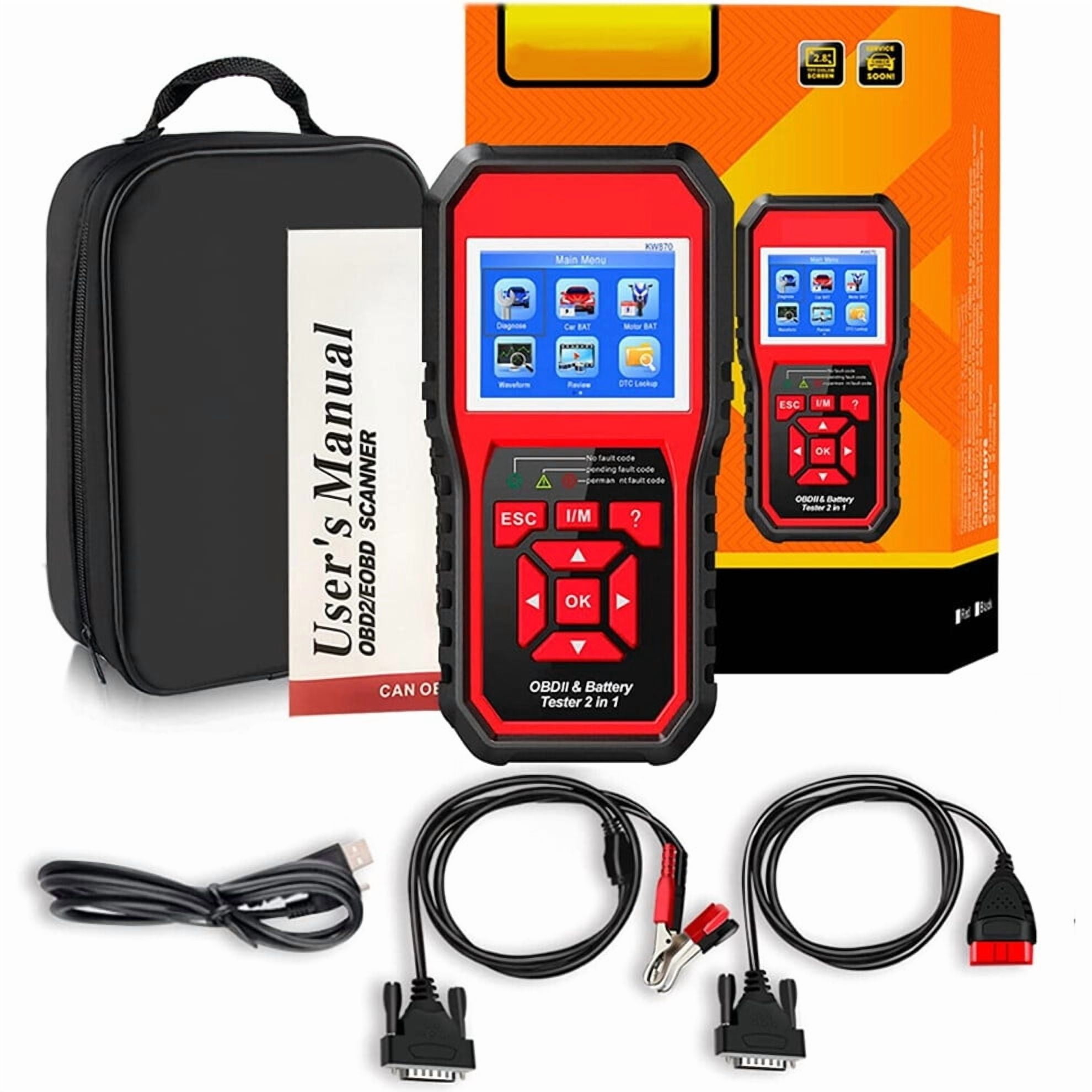 KONNWEI KW870 OBDII Auto Diagnostic Code Scanner Universal Car Battery ...
