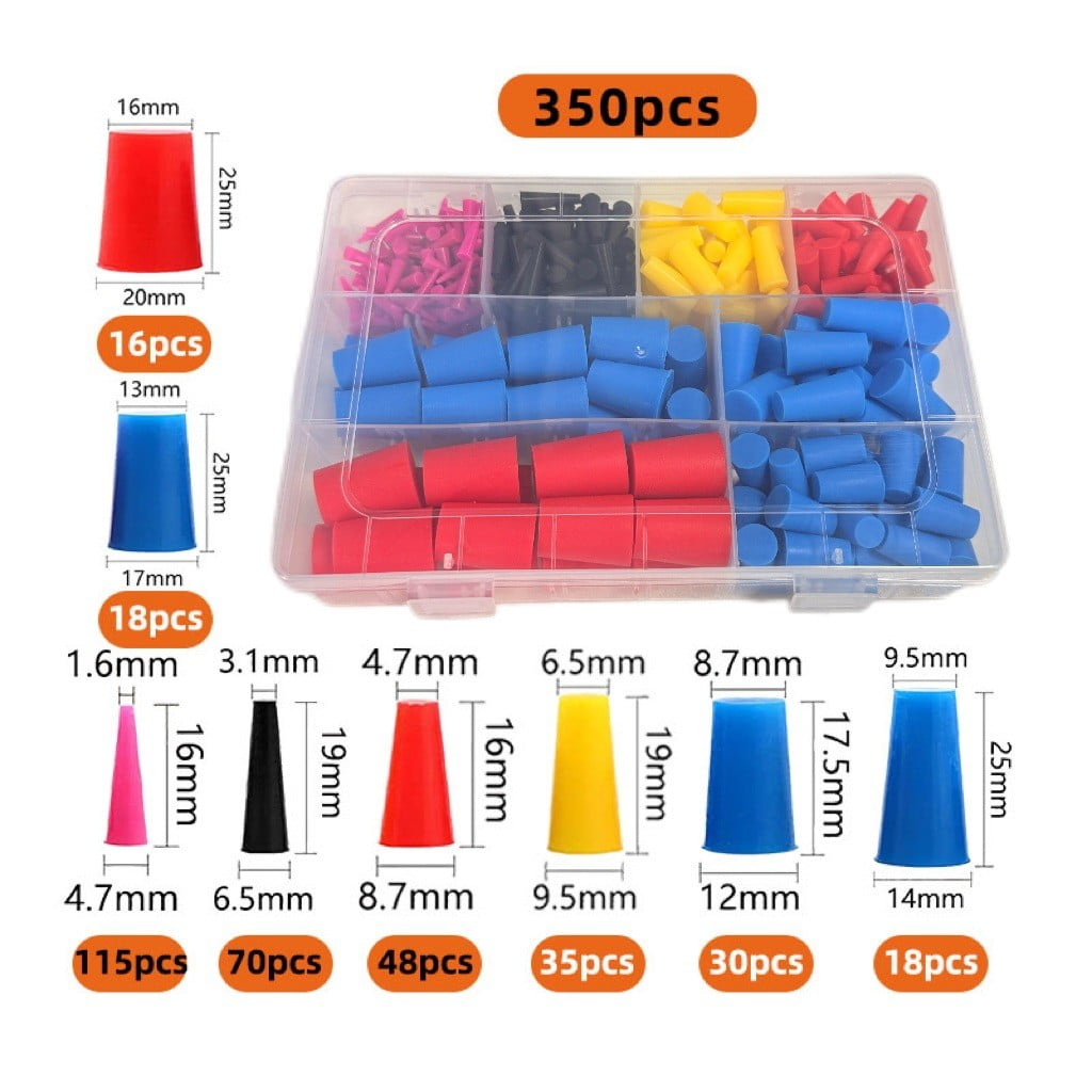 KONTONTY 1 Box Silicone Stopper Tapered Lab Seal Stoppers Solid Rubber Stopper Lab Plug For Pipe ...