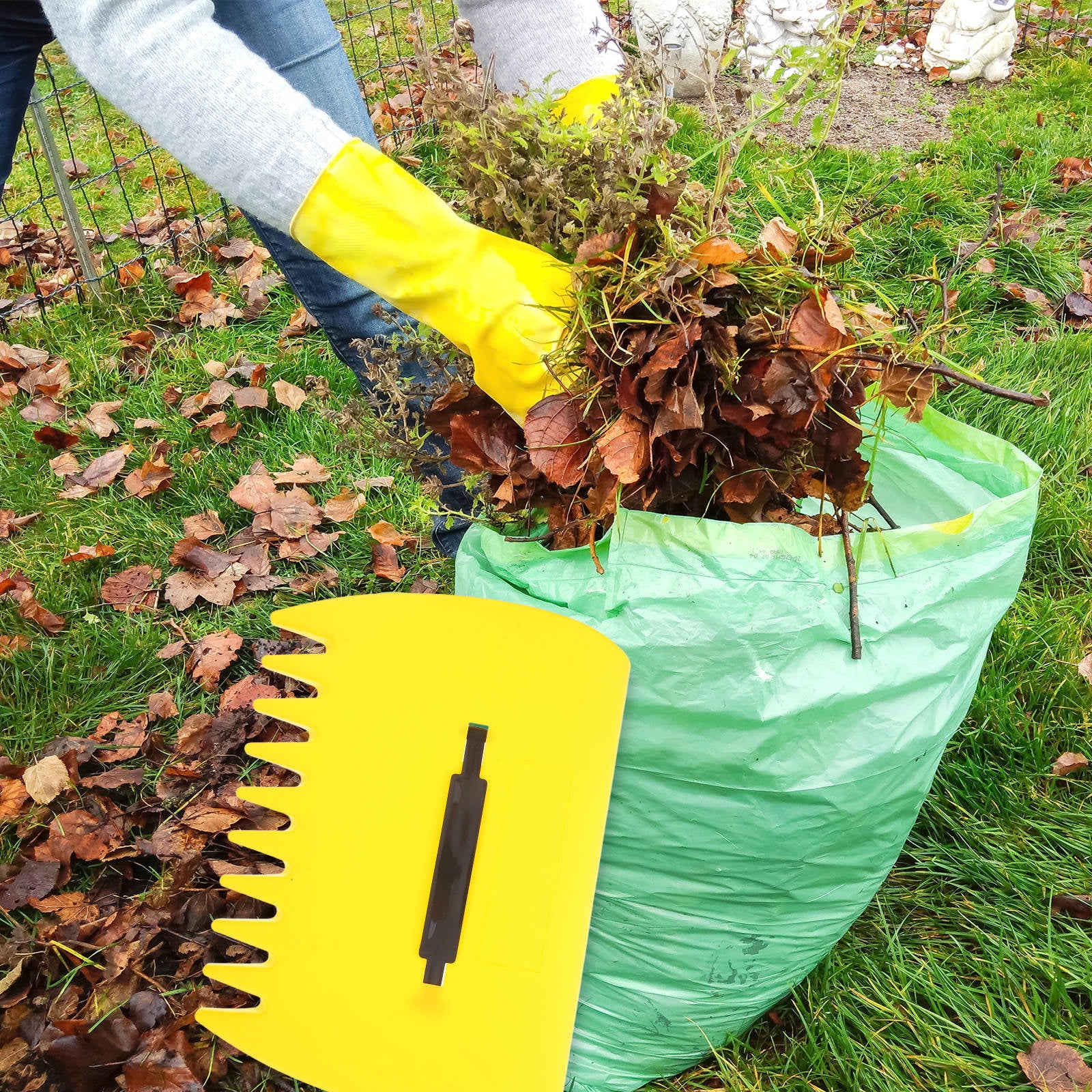 KONTONTY 1 Pair Lawn Rake For Leaves Plastic Garden Tool For Leaf ...