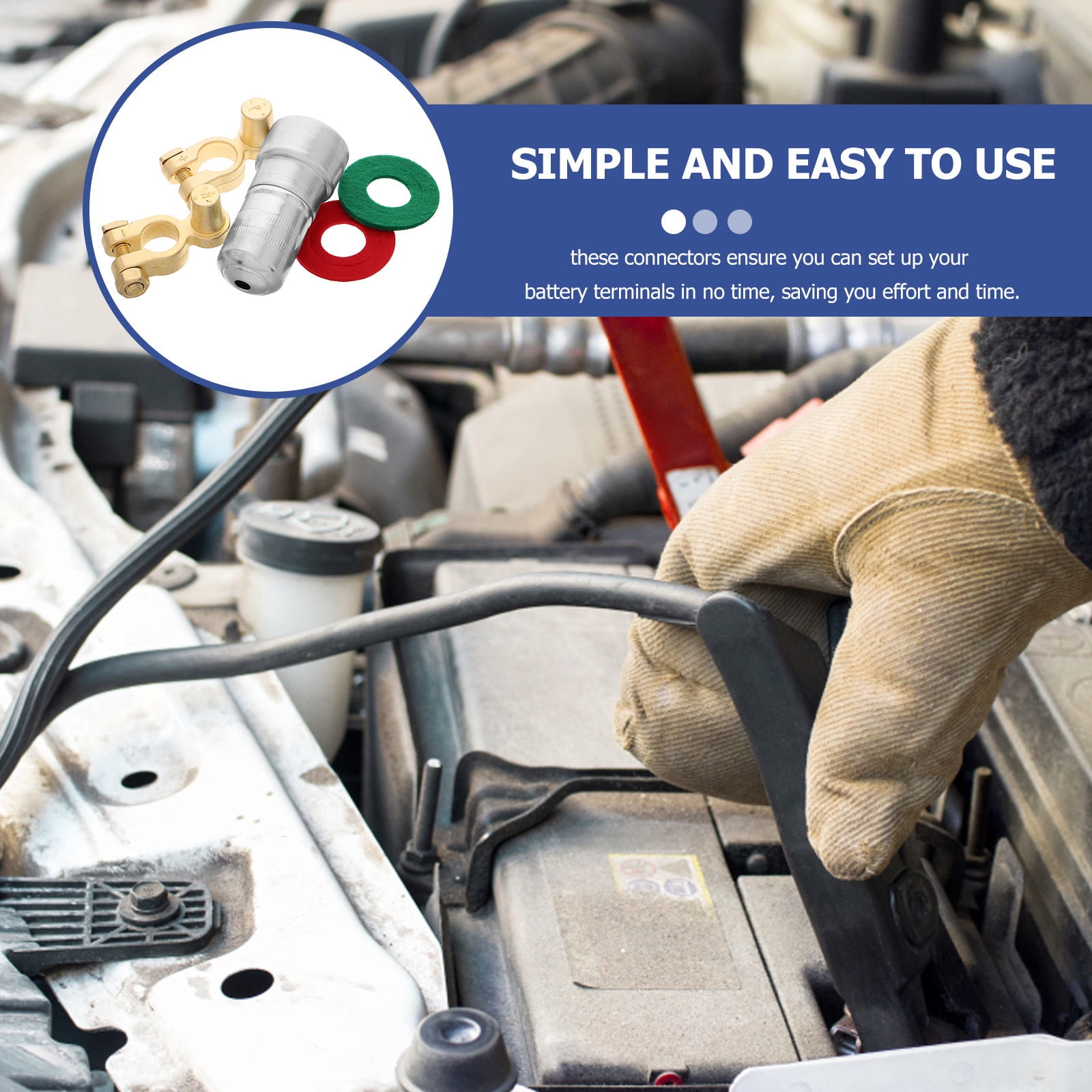 KONTONTY 1 Set Car Battery Terminal Adapters Car Battery Terminal ...