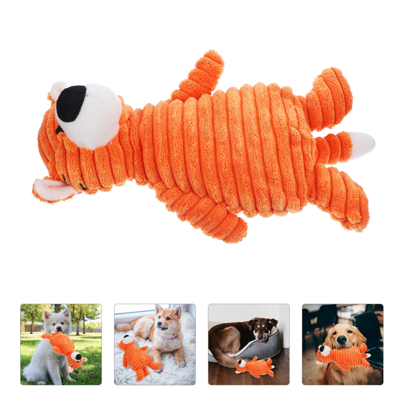 KONTONTY 1 Set Chew Toy for Dog Assorted Color Tiger Shape Cloth Plush ...