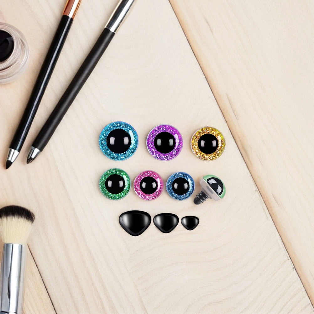 KONTONTY 1 Set Doll Eyes and Nose Glitter Safety Eyes with Washers for ...