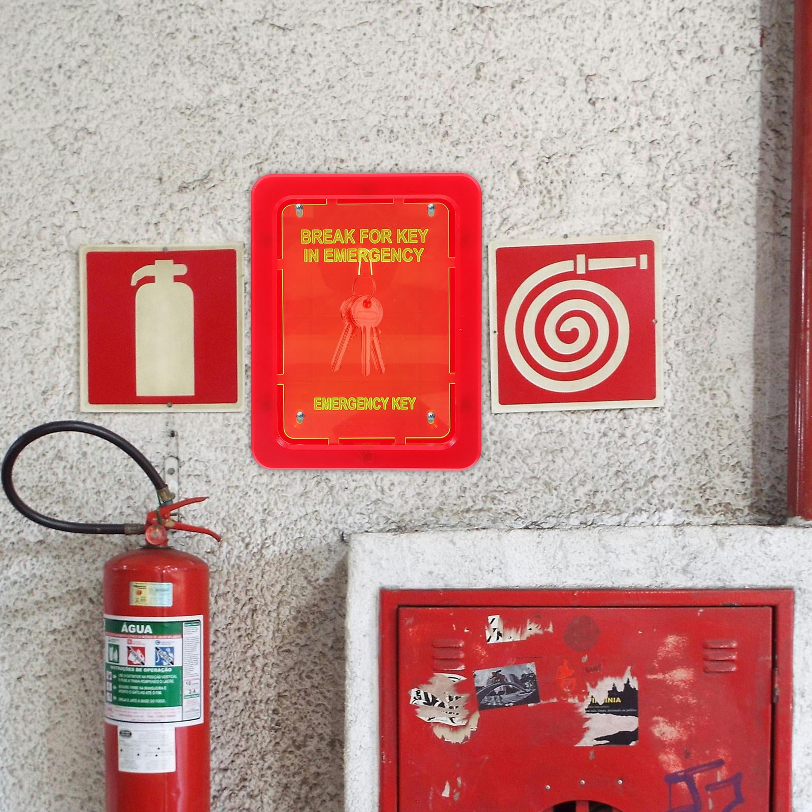 KONTONTY 1 Set Emergency Key Lock Box Wall-Mounted Fireproof Door Key ...