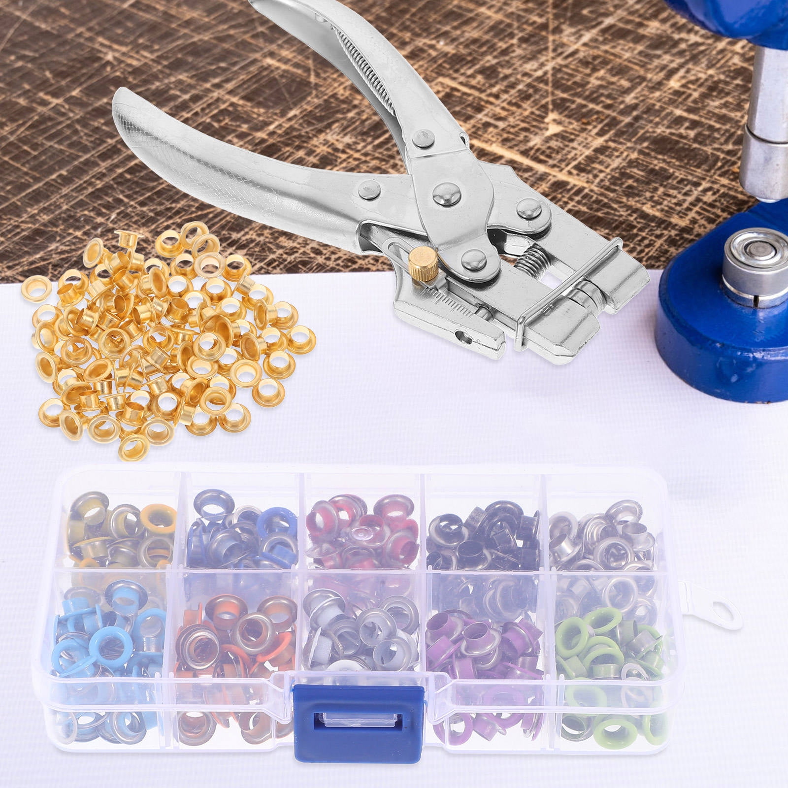 KONTONTY 1 Set Grommet Eyelet Plier With Metal Eyelets And Box Handheld ...