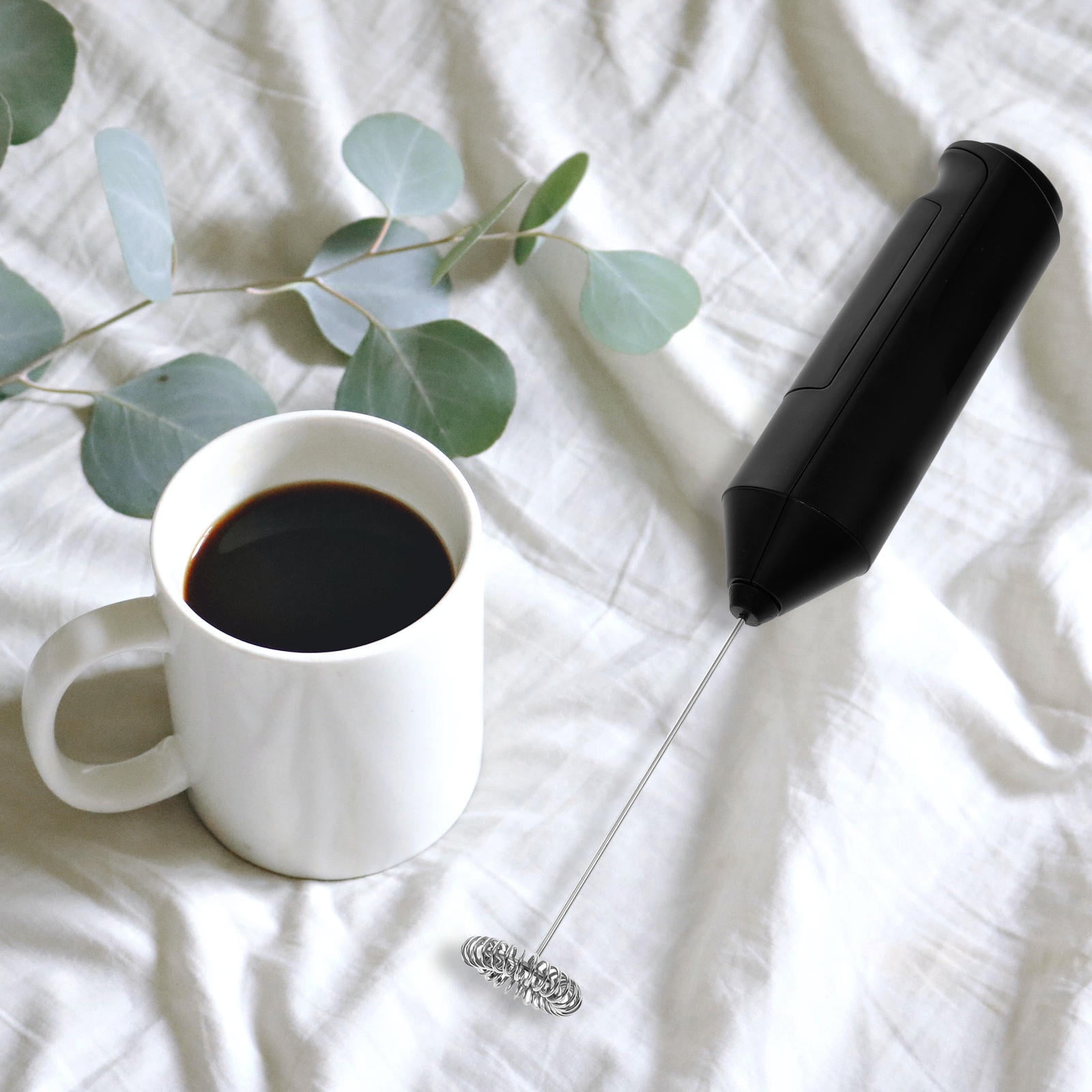 KONTONTY Electric Milk Frother Black ABS - Perfect for Coffee, Latte ...