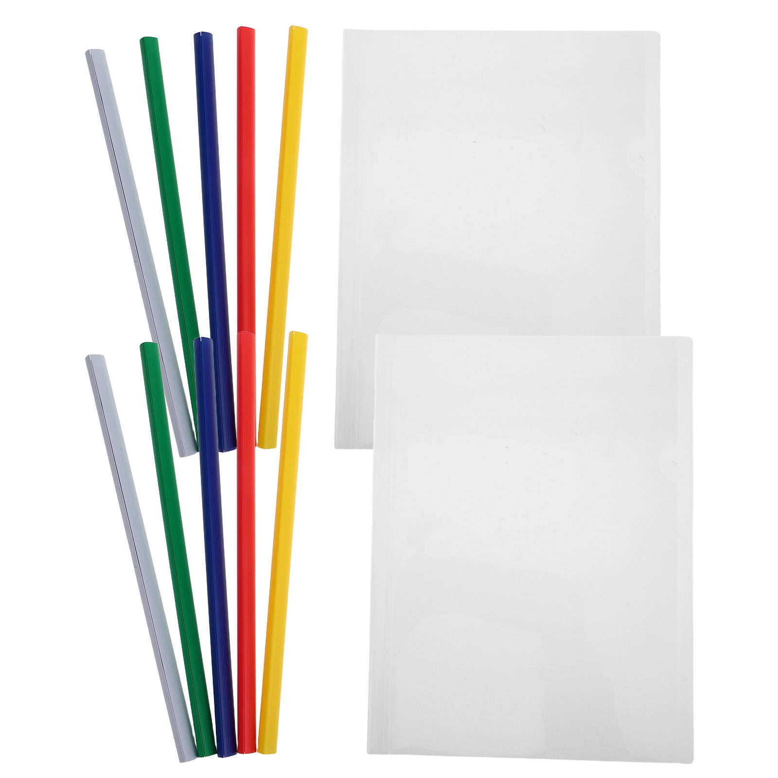 KONTONTY 10 Pcs Clear Report Cover A4 File Folder With Sliding Rod ...