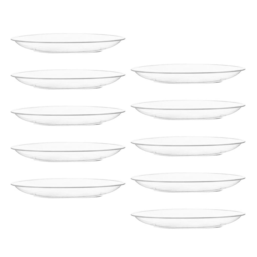KONTONTY 10 Pcs Round Transparent Fruit Salad Plate Clear Serving Dish ...