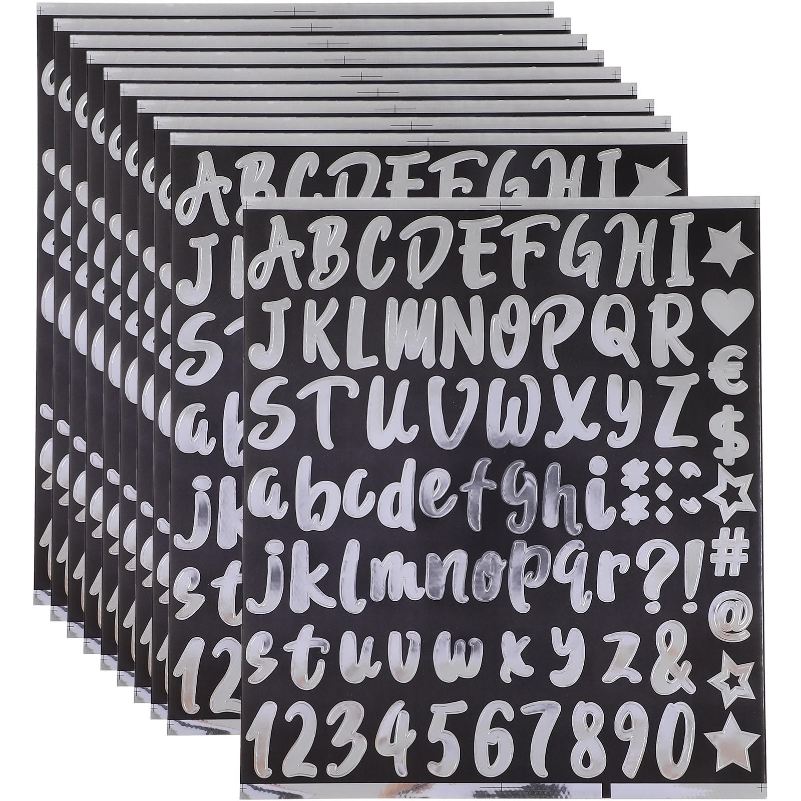KONTONTY 10 Sheets Self-Adhesive Alphabet and Number Stickers with ...