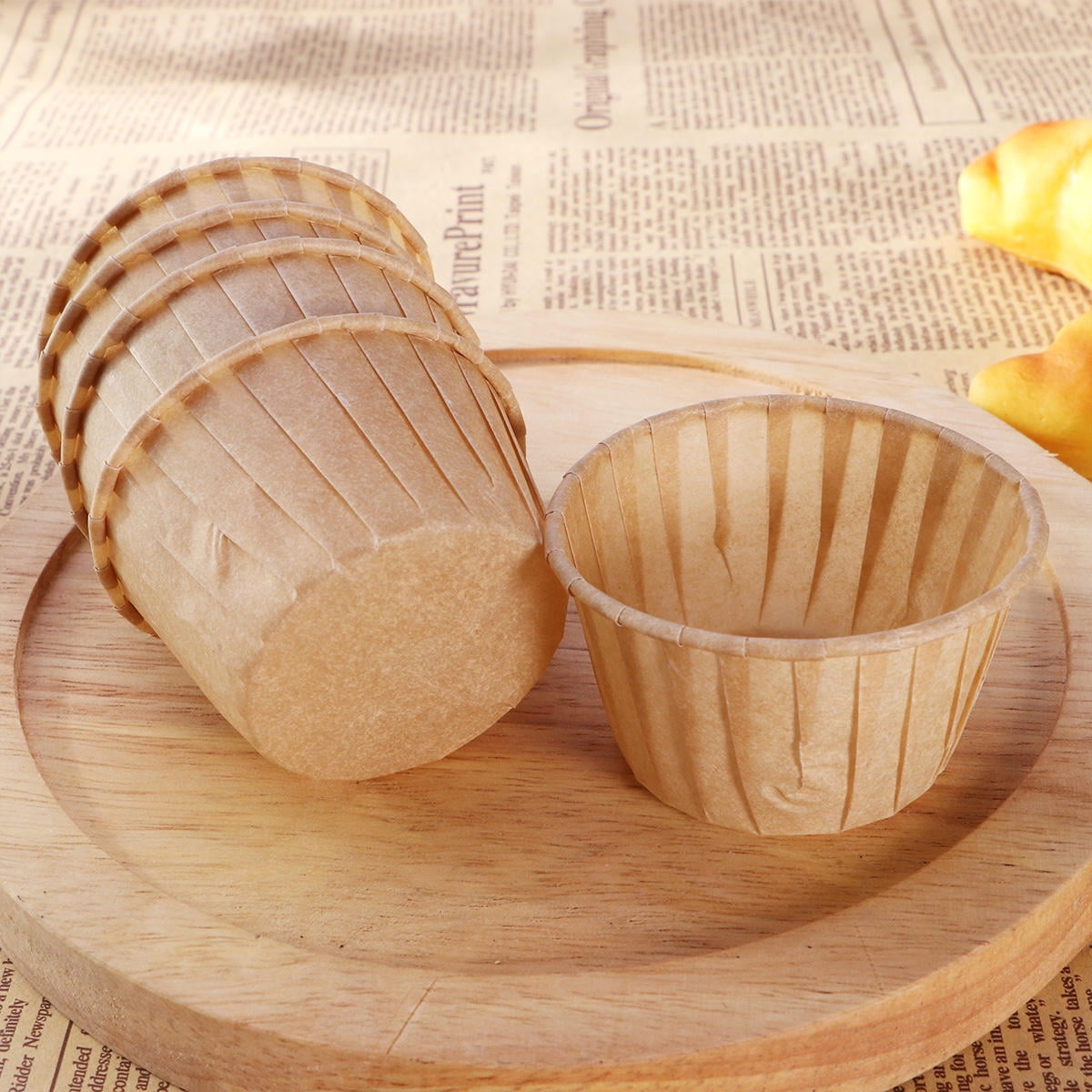 KONTONTY 100 Baking Cups Oven Safe Paper Easy Cupcake Making - Walmart.com