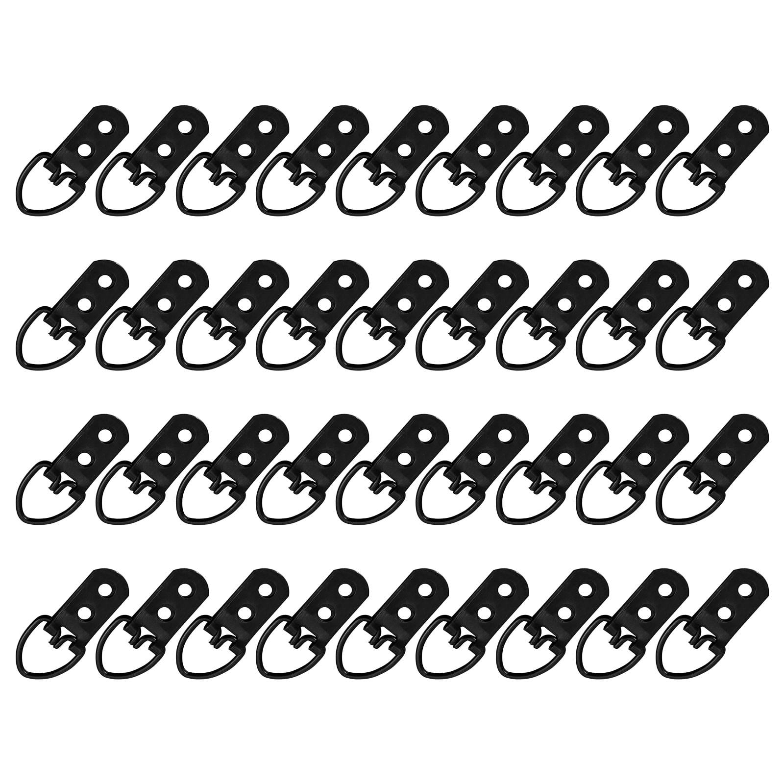 KONTONTY 100Pack Black Iron Frame Hooks for Hanging Photos Double Hole ...