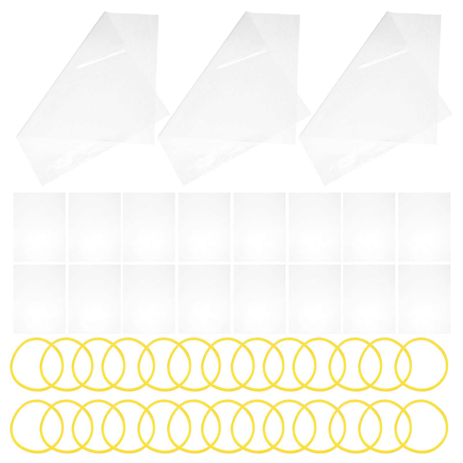 KONTONTY 100pcs Clear Floral Water Retainer Bags With Elastic Bands ...