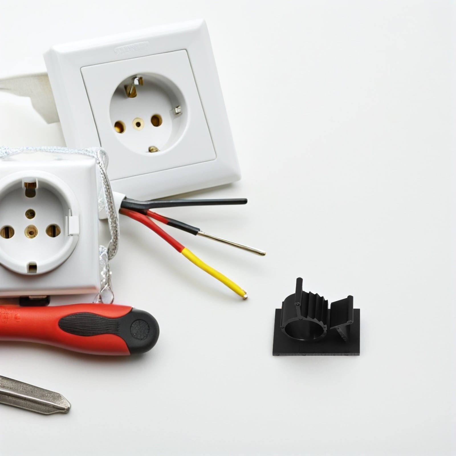 KONTONTY 100pcs Cord Wall Hanging Clips Adhesive Cable Management ...