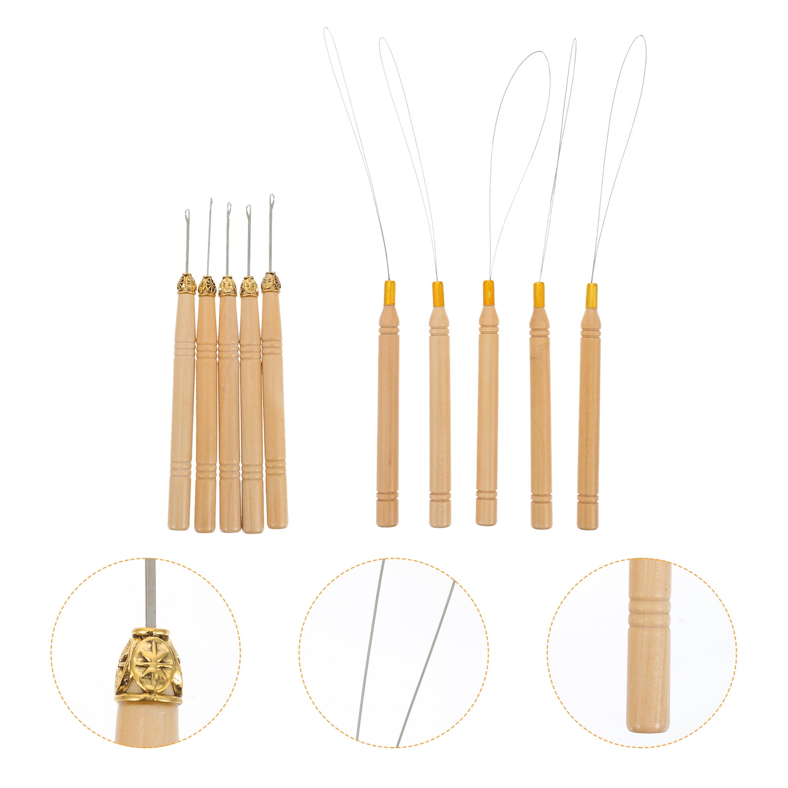 KONTONTY 10Pcs Braid Crochet Needles Hair Weaving Tool with Ergonomic ...