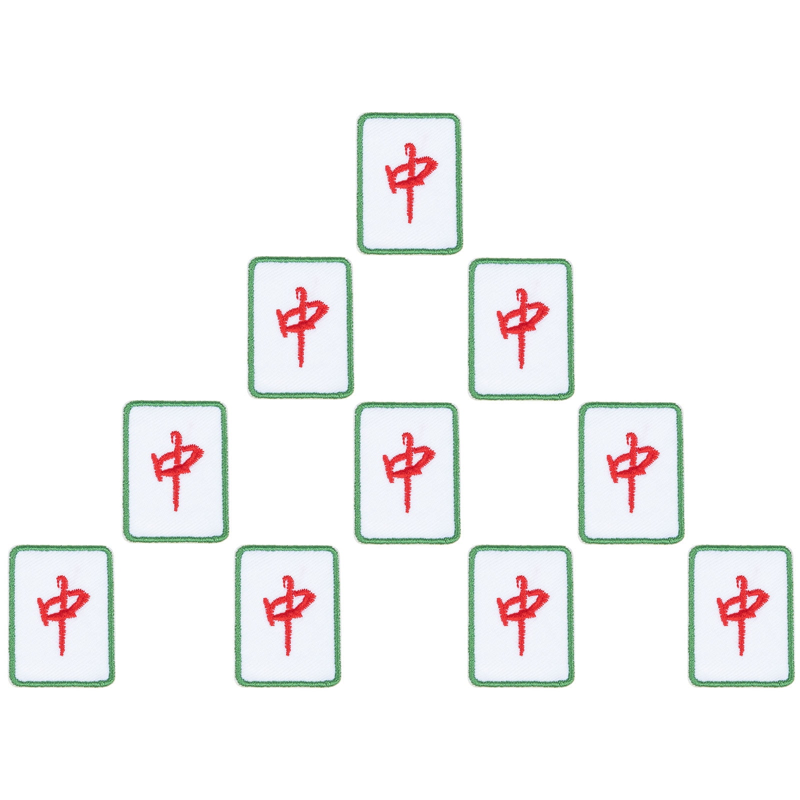 KONTONTY 10Pcs Red Mahjong Embroidery Patches Iron on for Clothes and ...