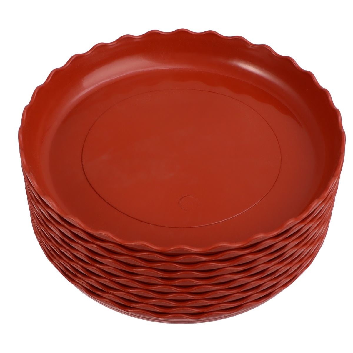 KONTONTY 10Pcs Red Round Plastic Planter Runoff Trays to Prevent Water ...
