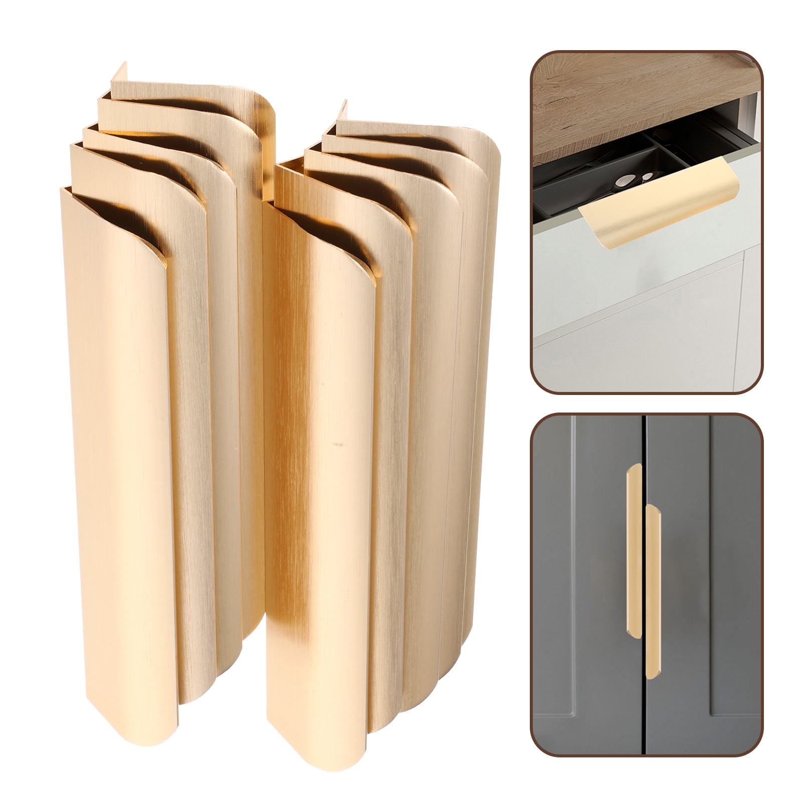 KONTONTY 10pcs Hidden Drawer Pulls for Cabinets Concealed Finger Edge ...