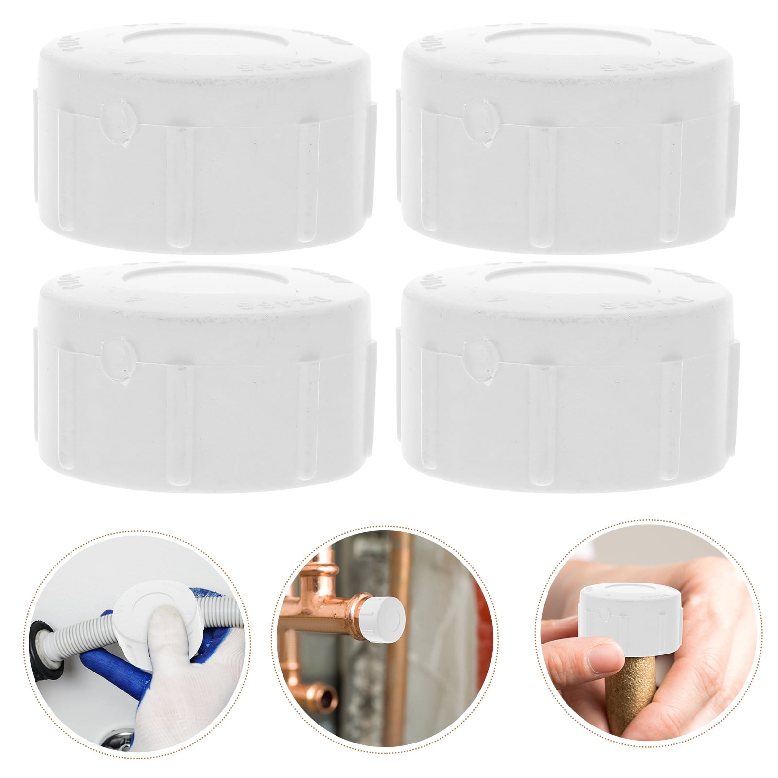 KONTONTY 10pcs Pvc End Cap With Female Thread For Water Pipe And Sewer ...