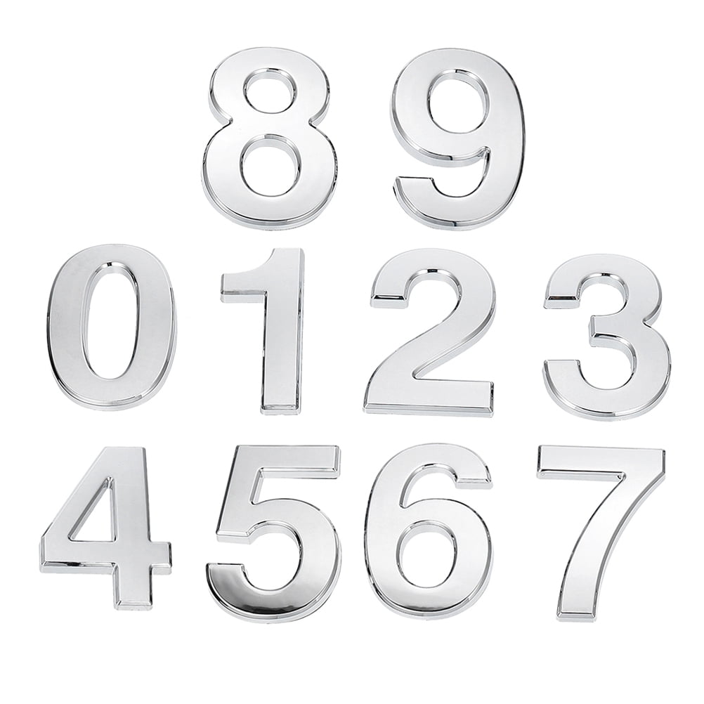 KONTONTY 10pcs Self-Adhesive Stainless Steel Door Numbers High ...