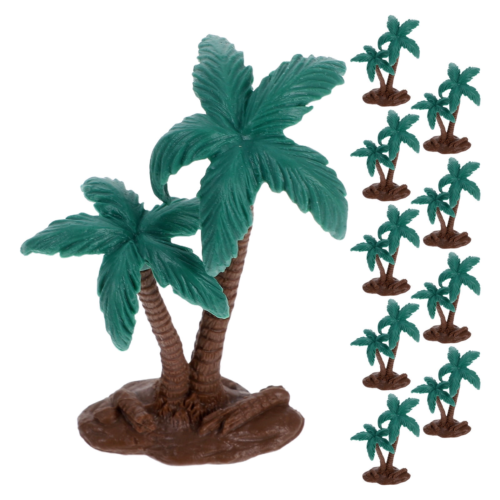 KONTONTY 10pcs Tiny Artificial Palm Trees Model Realistic Coconut Tree ...