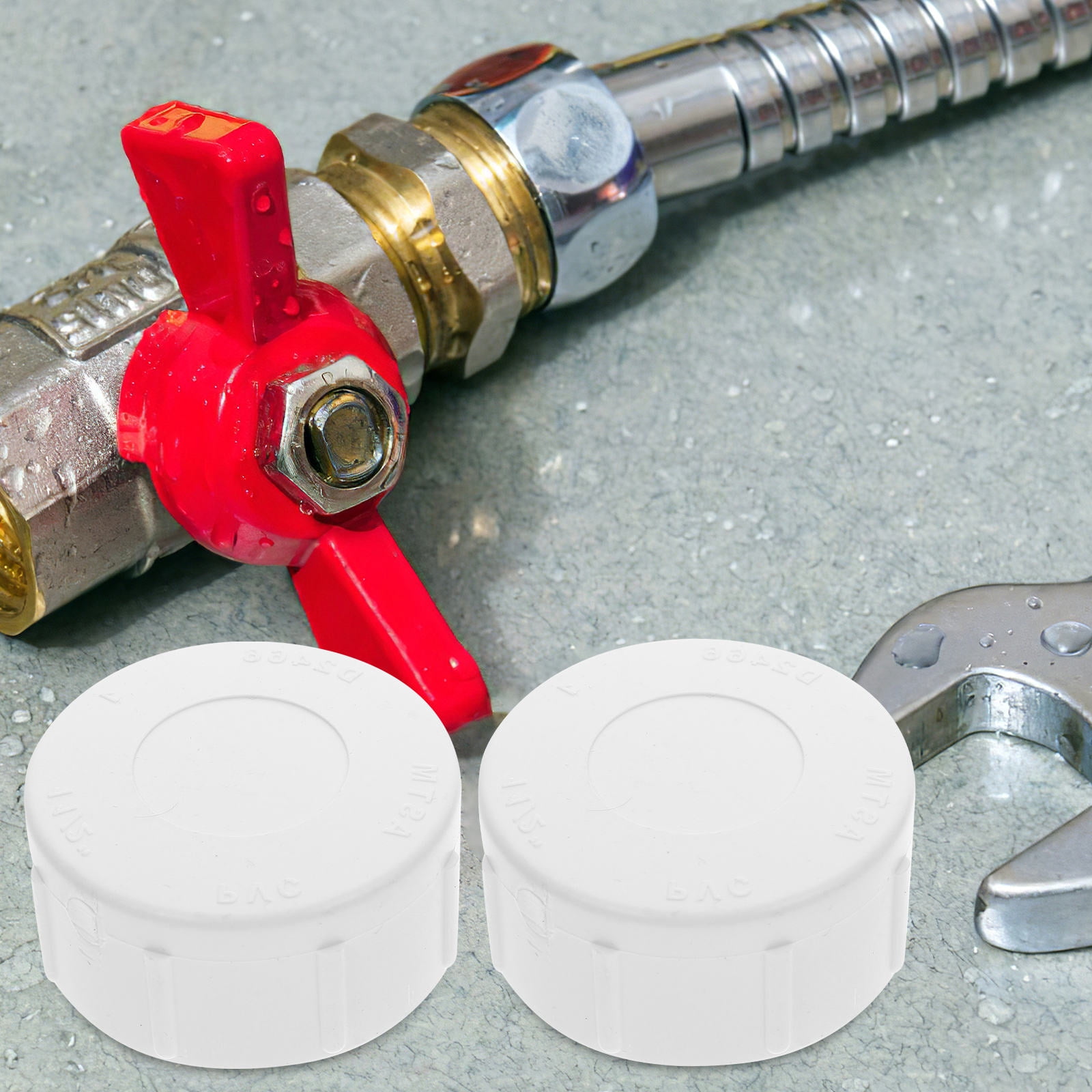 KONTONTY 10pcs White Pvc Female Threaded End Cap For Plumbing Pipe End ...