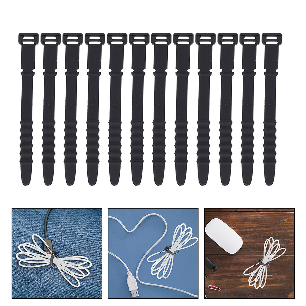 KONTONTY 12 Pcs Cord Management Kit Cable Manager Flexible Winder Data ...