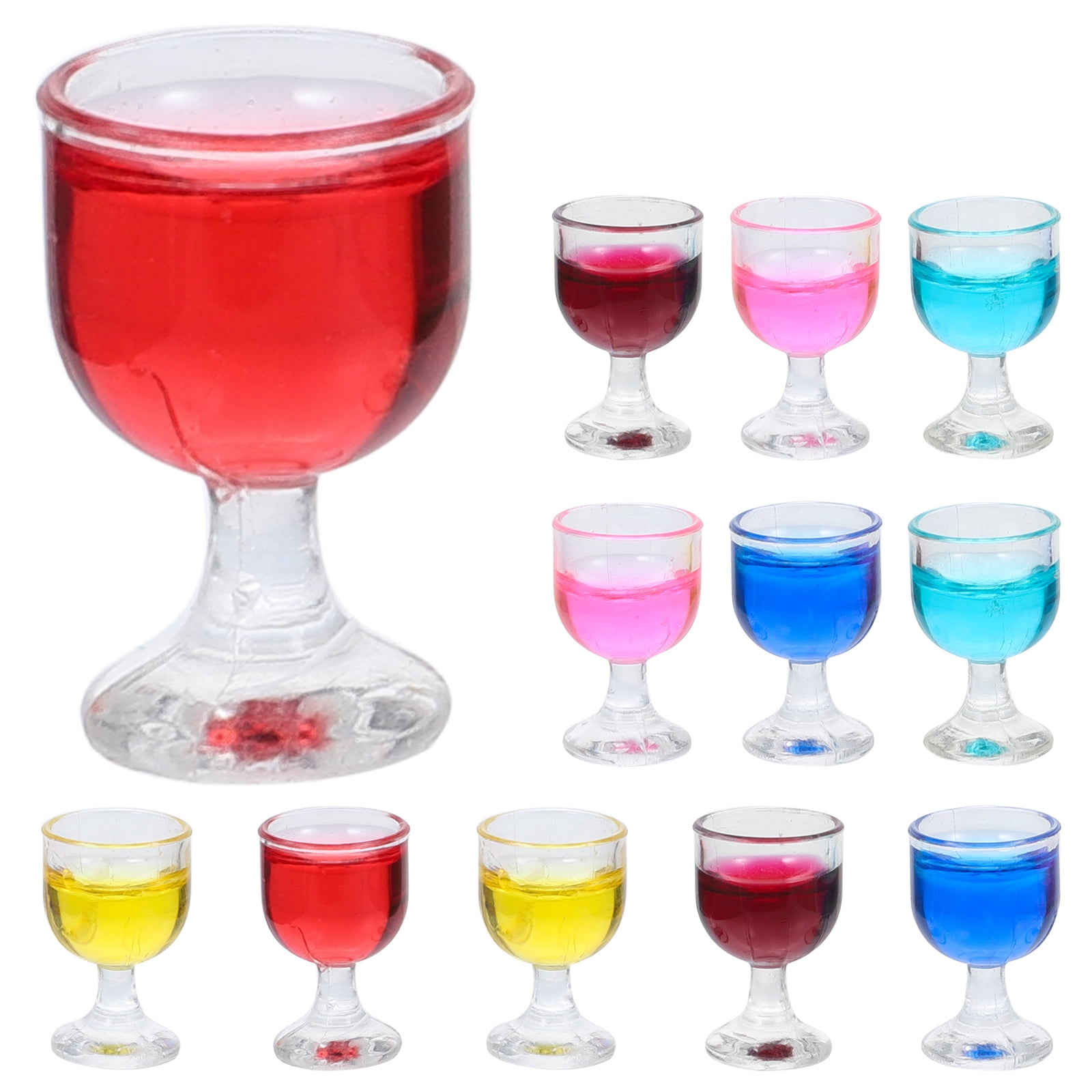 KONTONTY 12Pcs Set Mini Cocktail Cups Resin Miniatures for Home Decor ...