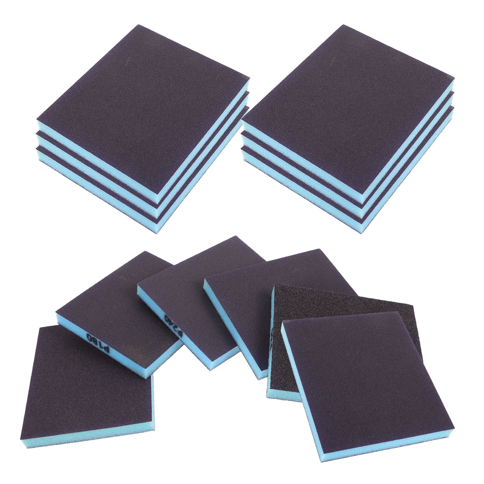 KONTONTY 12pcs Sandpaper Block Set Dual-Sided Sponge Sanding Pads for ...