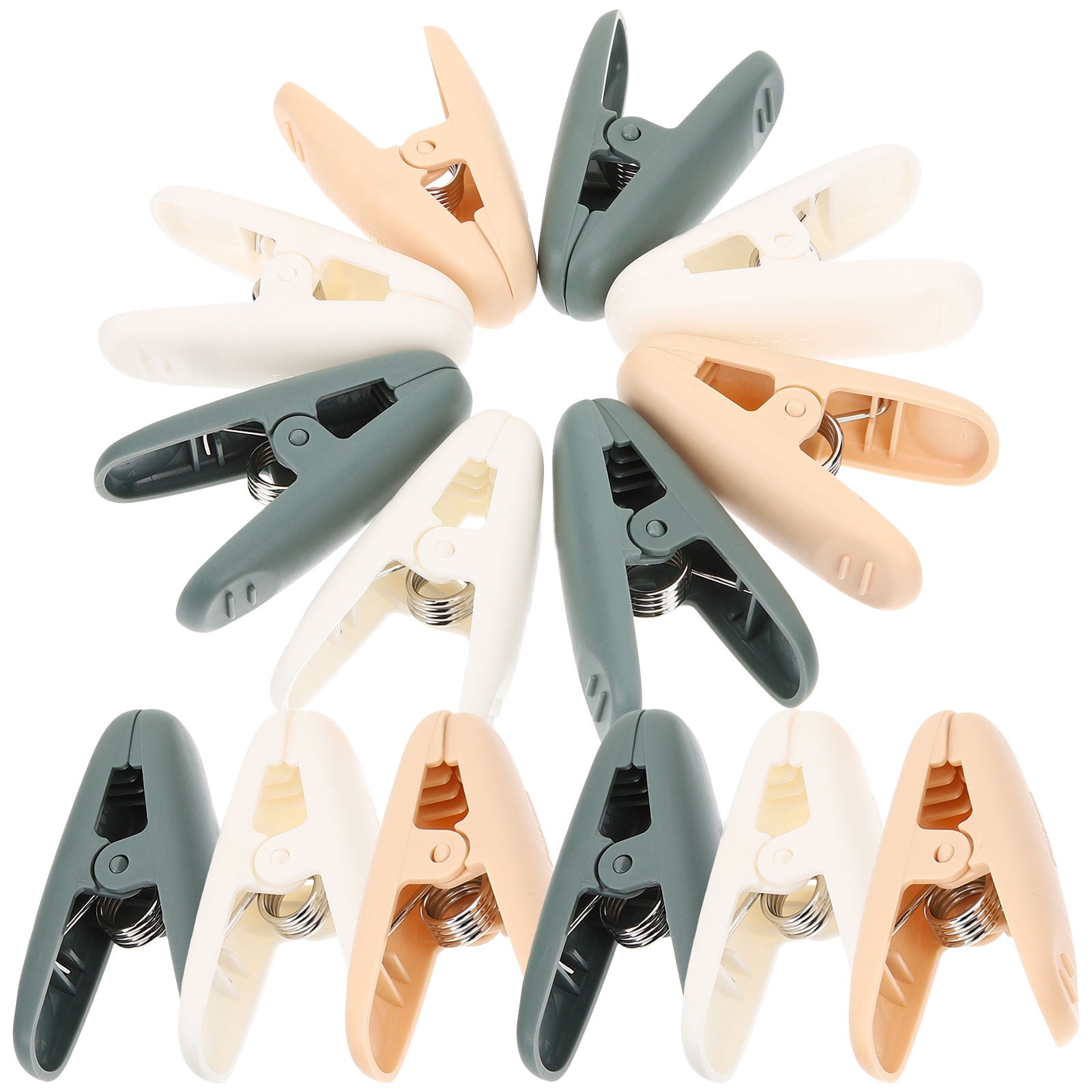 KONTONTY 15pcs Multi Use Clothes Pin Hanger Plastic Clips for Laundry ...