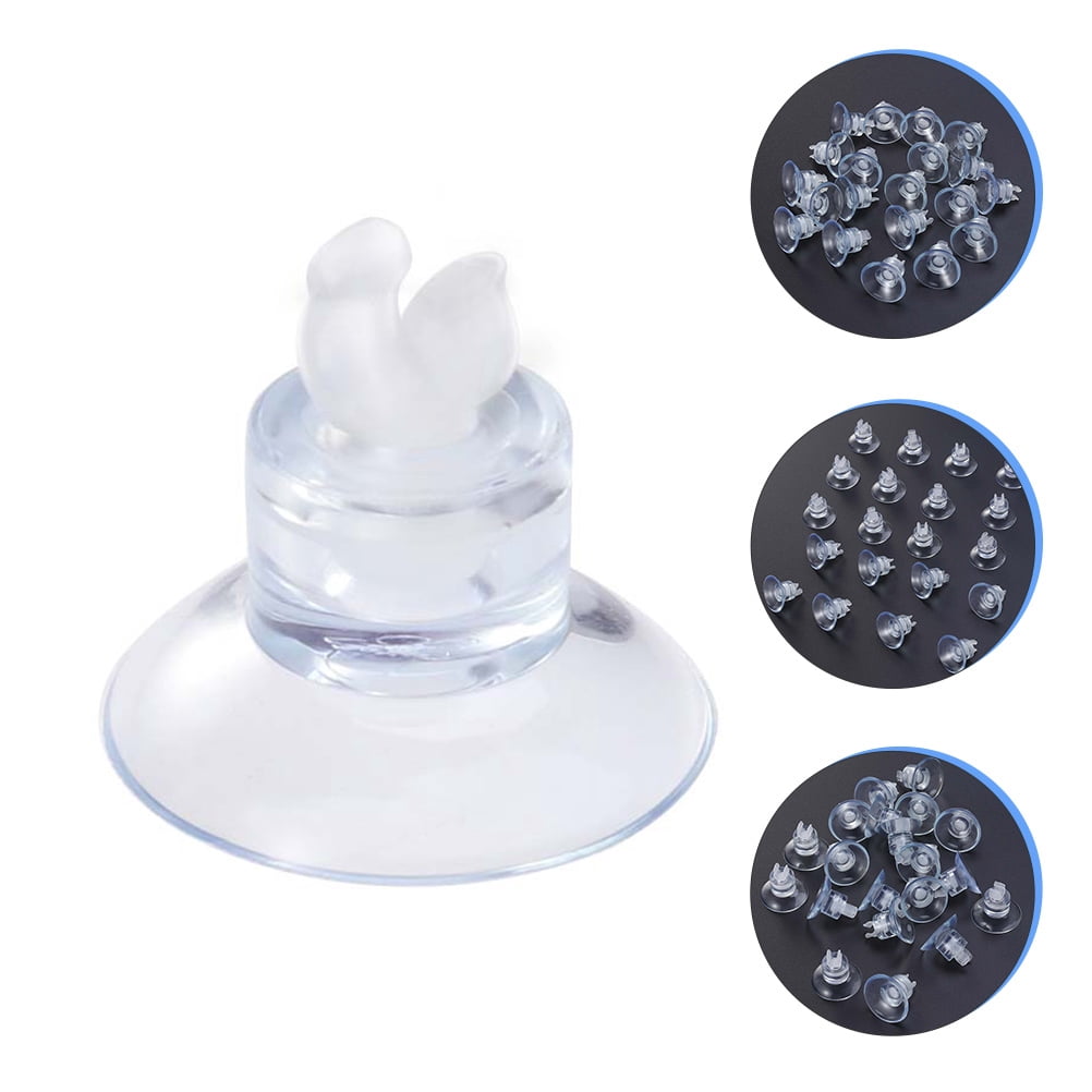 KONTONTY 18Pcs Transparent Fish Tank Hose Holder Clips Rubber Suction ...