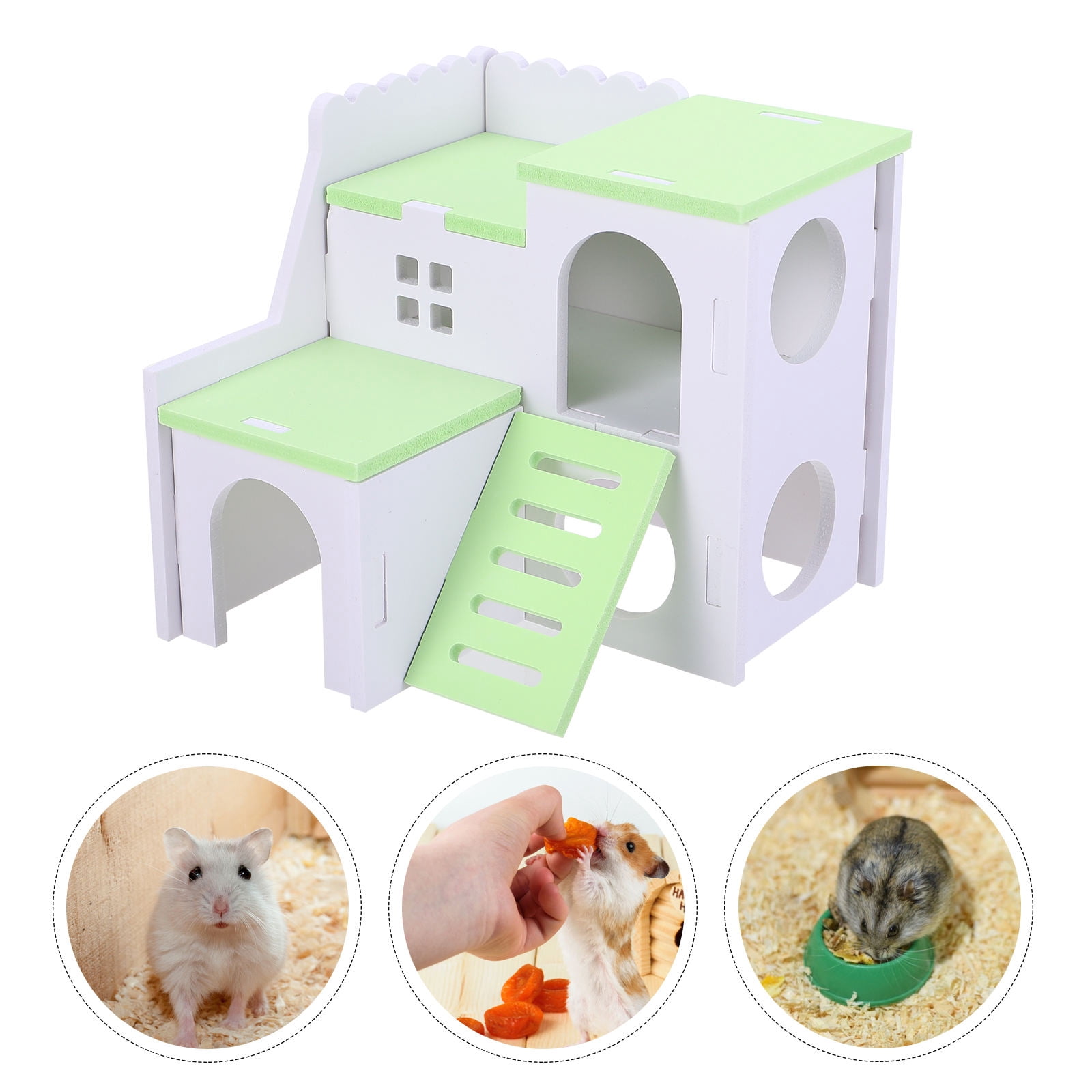 KONTONTY 1Pack Hamster Habitat Small Animal Hideout Bed Wooden ...