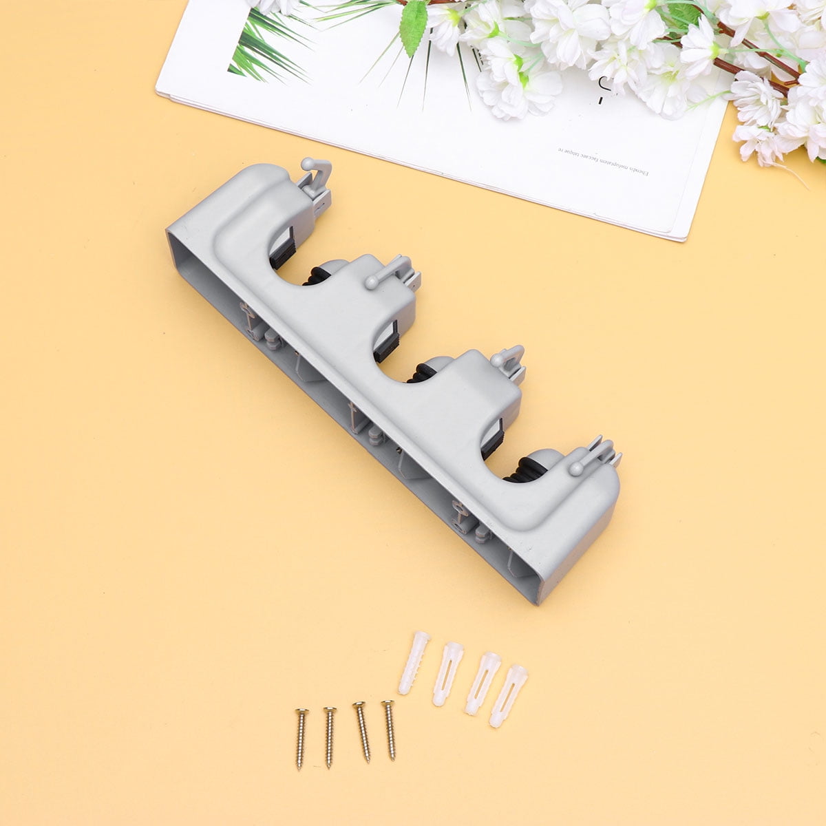 KONTONTY 1Pcs Grey Plastic Mopping Mop Bracket for Bathroom Home ...
