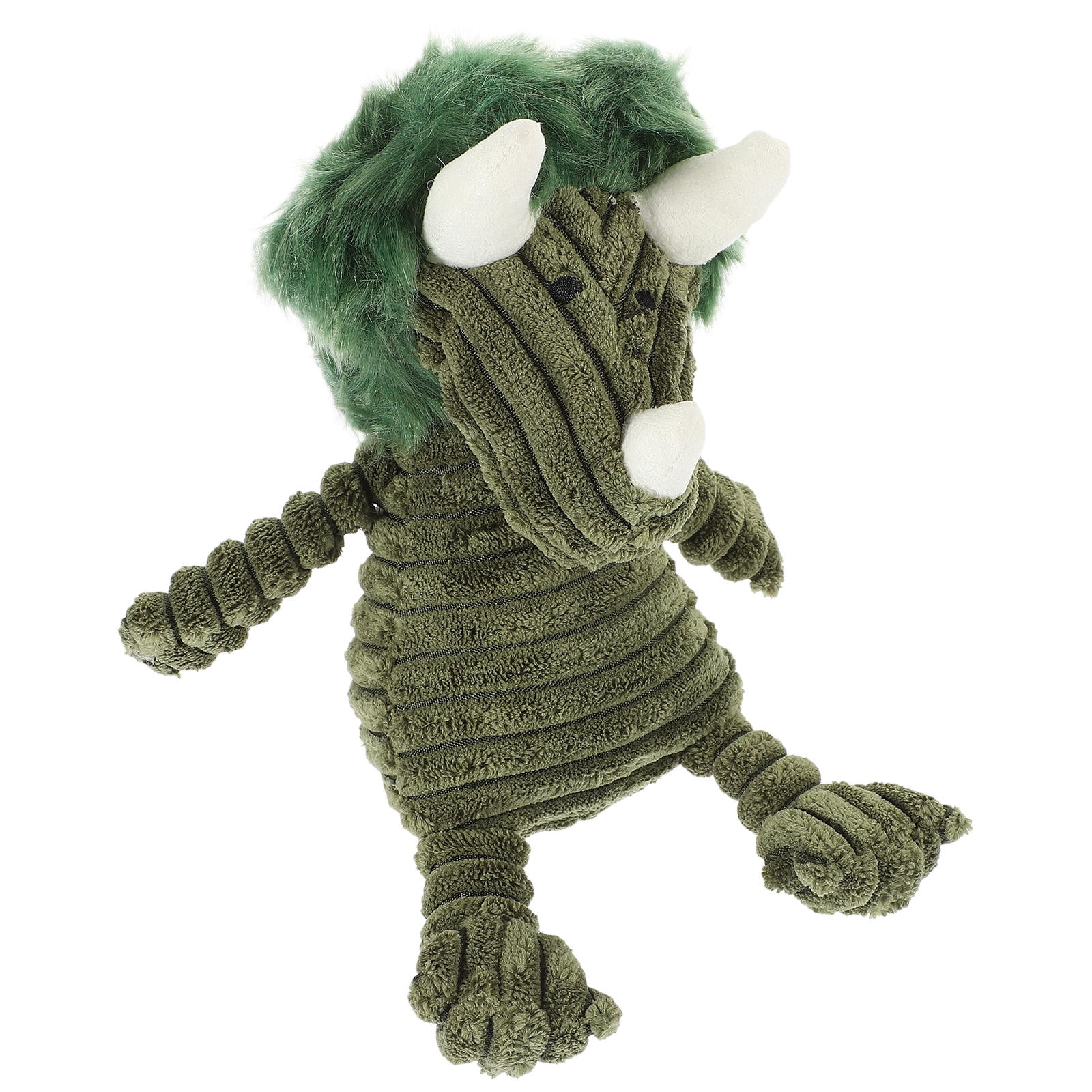 KONTONTY 1Set Cartoon Animal Shape Plush Dog Squeaky Toy Green Cotton ...