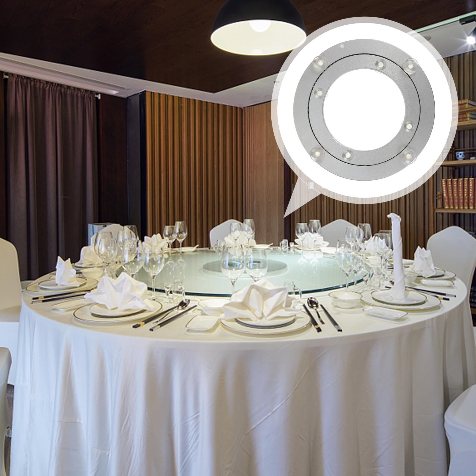 KONTONTY 1Set Rotating Table Bearing for Dining Table Silver Color with ...