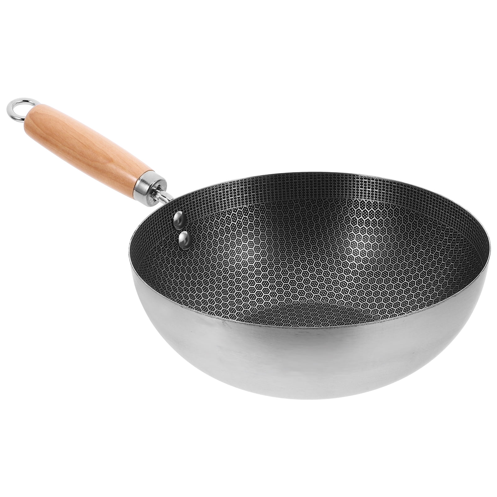 KONTONTY 1Set Smooth Lines Frying Pan Stainless Steel with Honeycomb ...