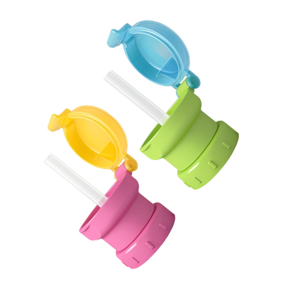 KONTONTY 2 Pcs Juice Bottles for Kids Anti-choking Straw Water Cap with ...