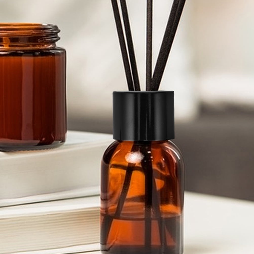 KONTONTY 20 Pcs Glass Reed Diffuser Lids Refillable Bottle Caps Black ...