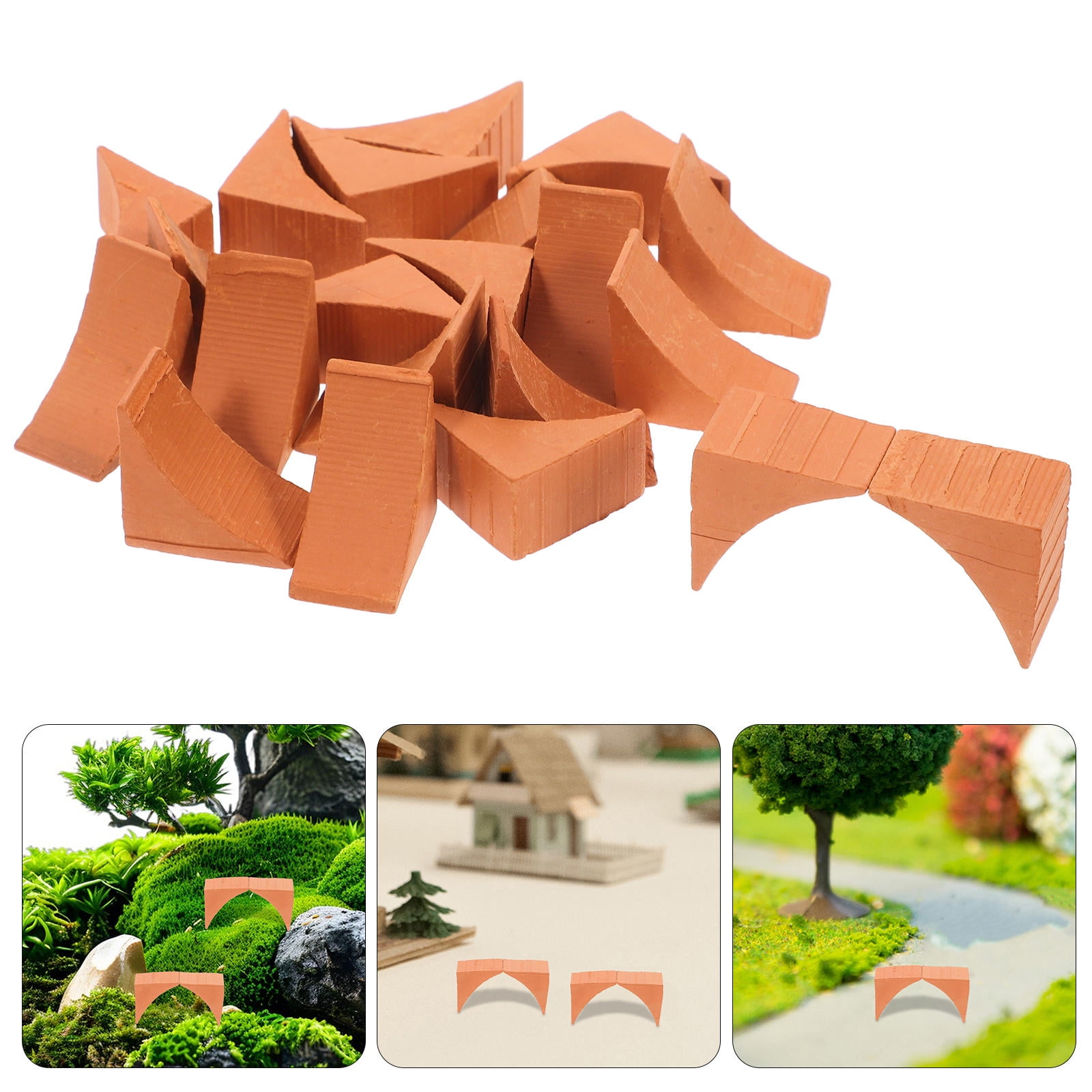 KONTONTY 20pcs Dollhouse Miniature Door Brick Simulation Tiny Bricks ...