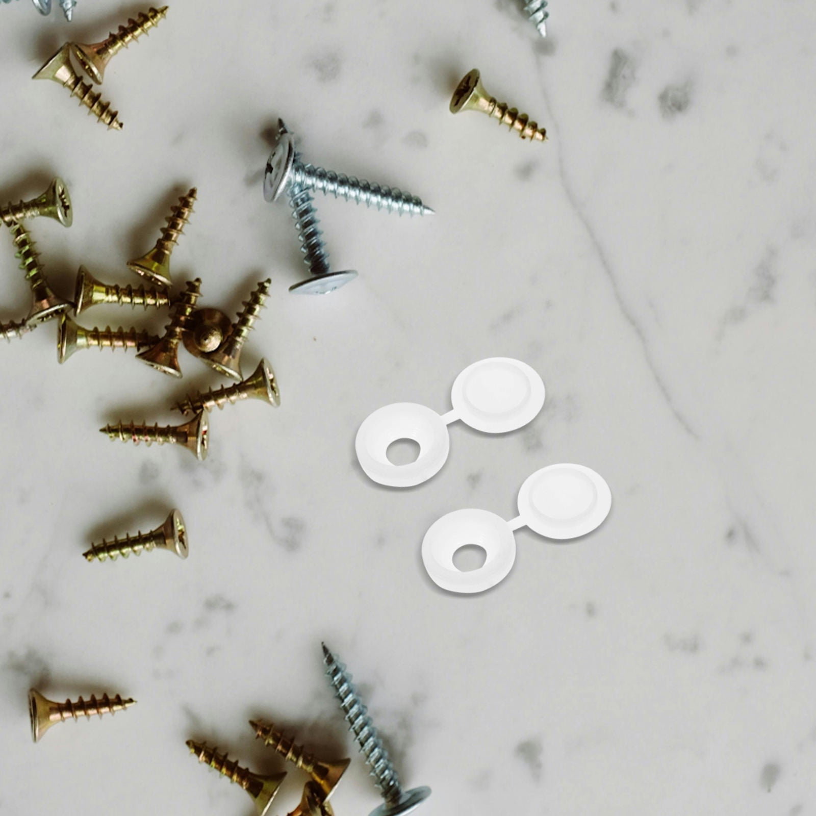 KONTONTY 250pcs White Screw Caps Cover Plastic Screw Cap Covers For ...