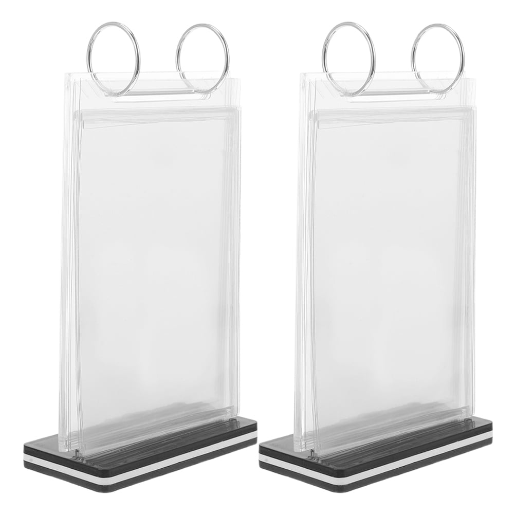 KONTONTY 2Pcs Desktop Menu Storage Rack Standing Sign Holder with Base ...