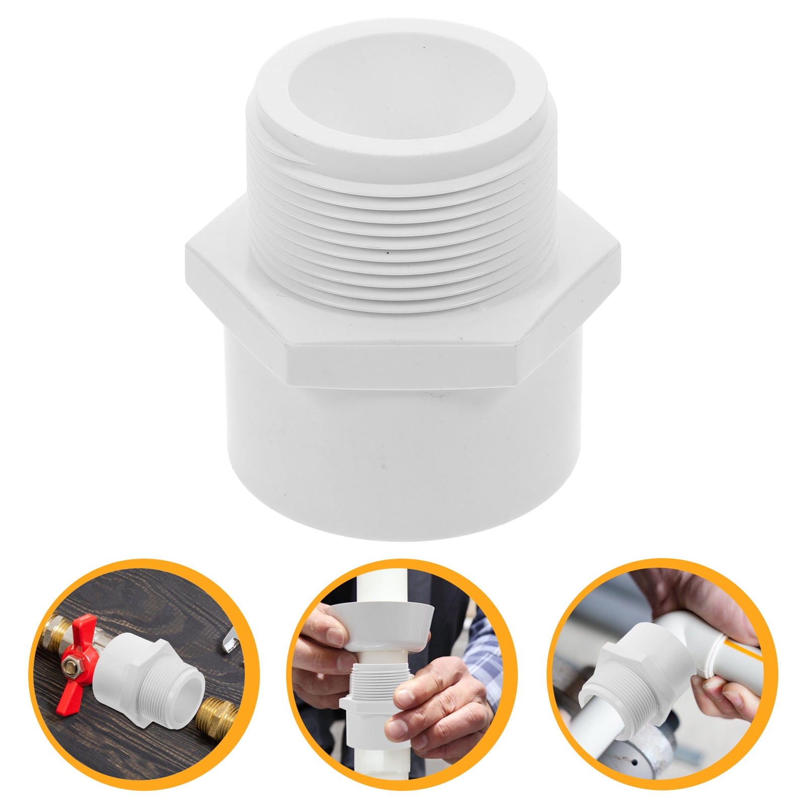 KONTONTY 2Pcs PVC Male Adapter Pipe Fittings 2 Way PVC Hose Adapter ...