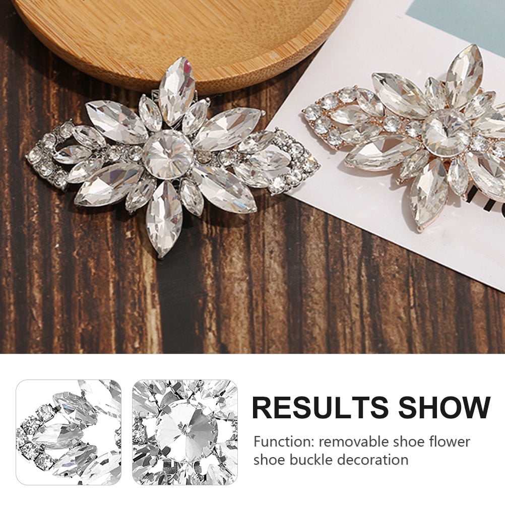 KONTONTY Crystal Shoe Clip White Rhinestones Alloy Wedding Bridal ...