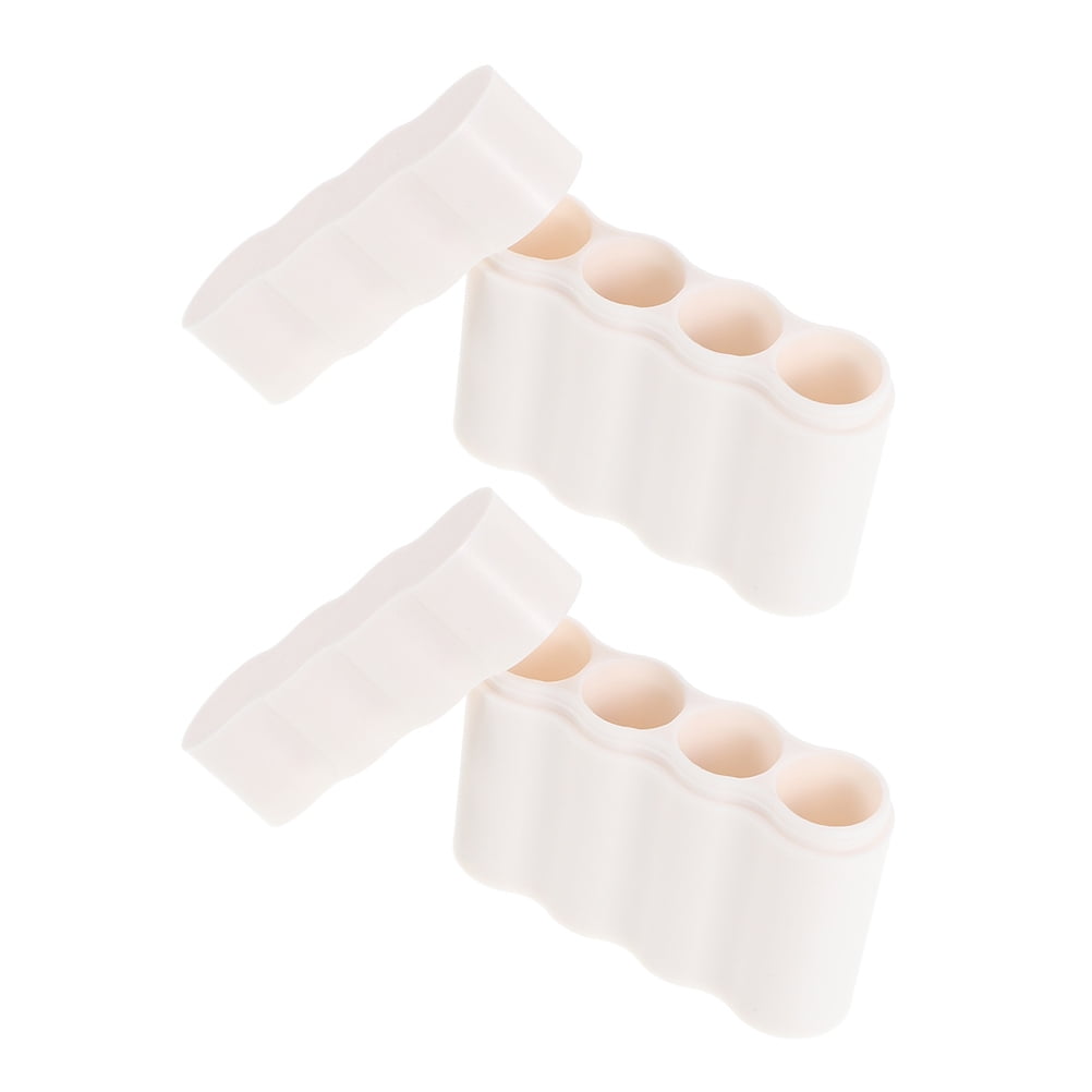 KONTONTY 2Pcs White Plastic Battery Holder Box 4-Slot Battery Storage ...