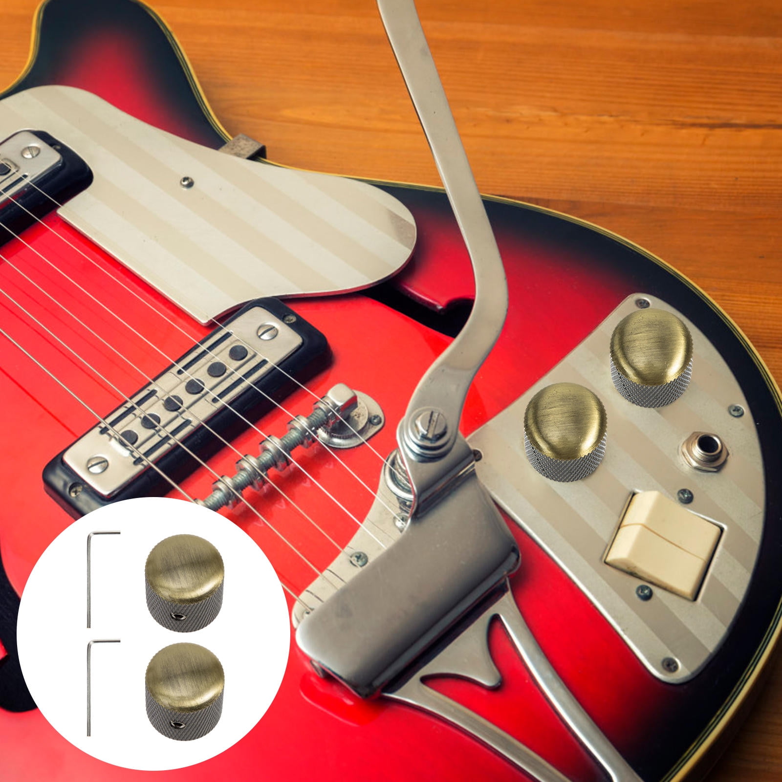 KONTONTY 2Sets Professional Bass Volume Knobs Metal for Guitar and Bass ...